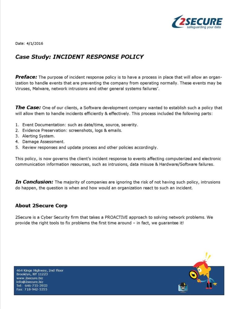 Incident Response Policy - 2Secure Corp