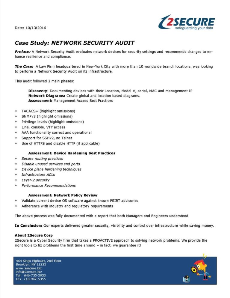 Network Security Audit - 2Secure Corp